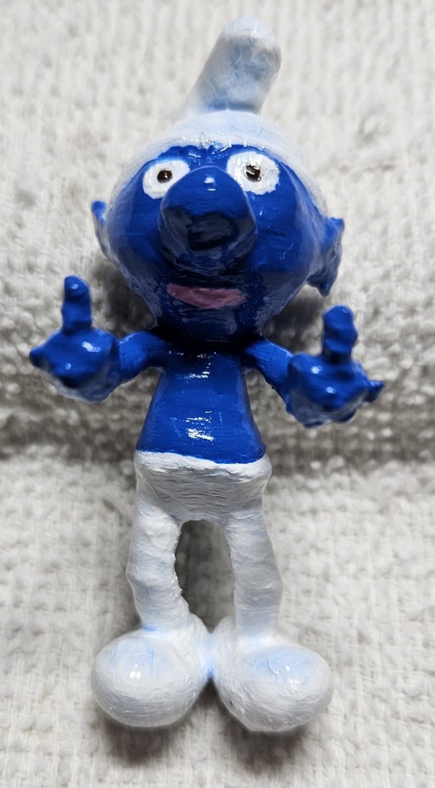 3D Printed and Painted Rude Smurf | Kristofer Brozio